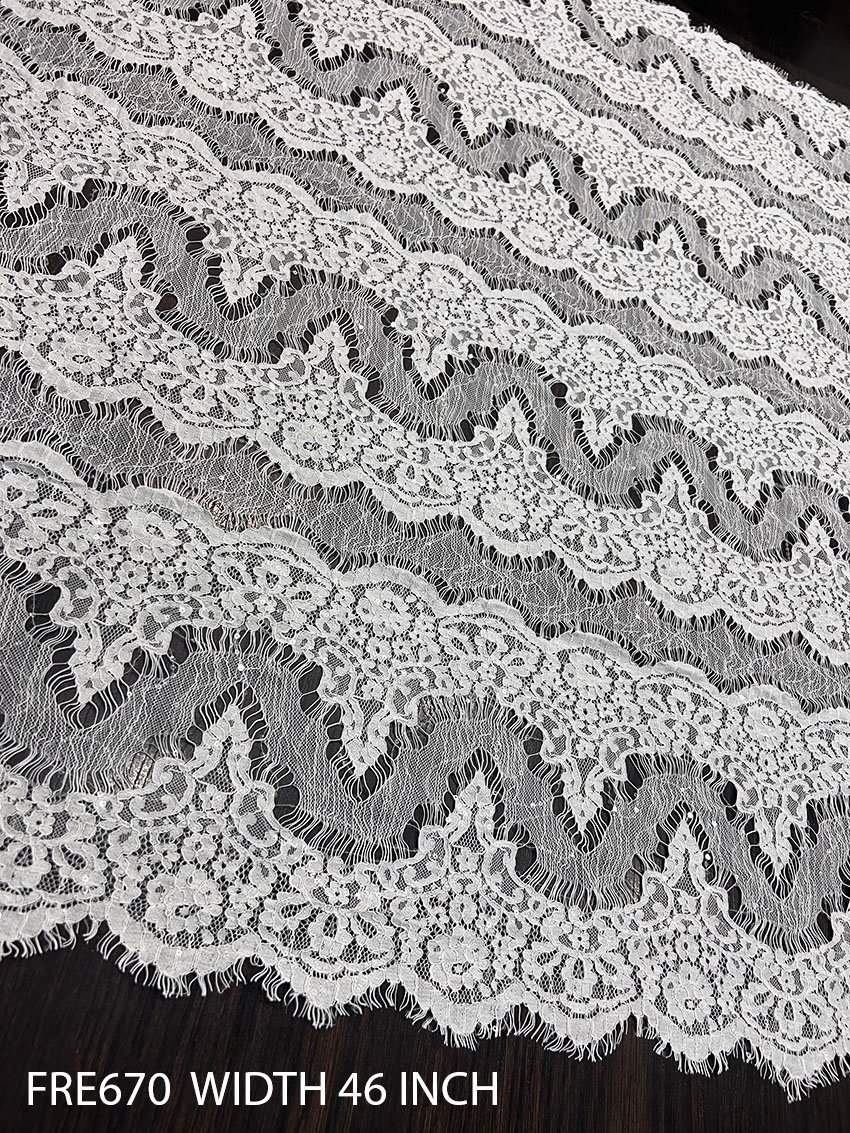 FRE670 SHINY EYELASH LACE FABRIC