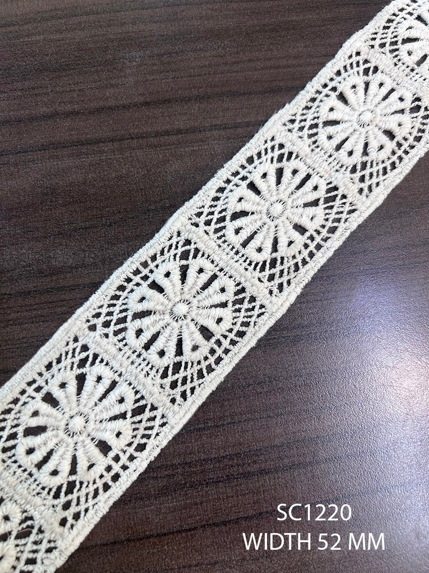 SC1220 Cotton GPO Chemical Lace | Dyeable Designer Lace
